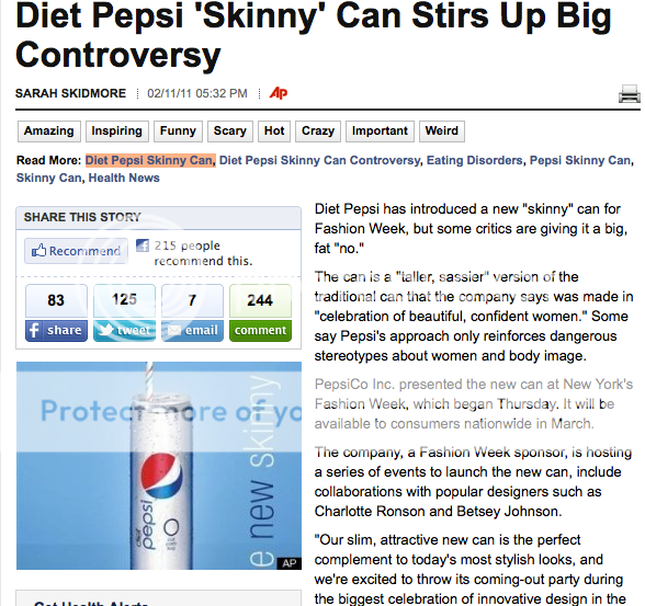 #2 – Diet Pepsi ‘Skinny’ Can Controversy | Communicating my thoughts to you